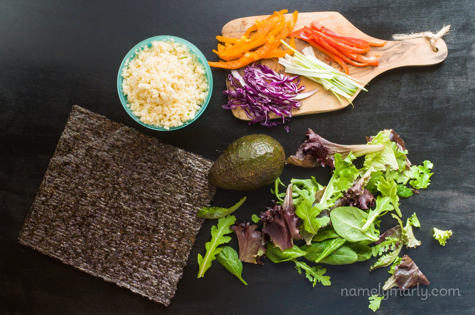 Cauliflower Rice Sushi Rolls - Namely Marly