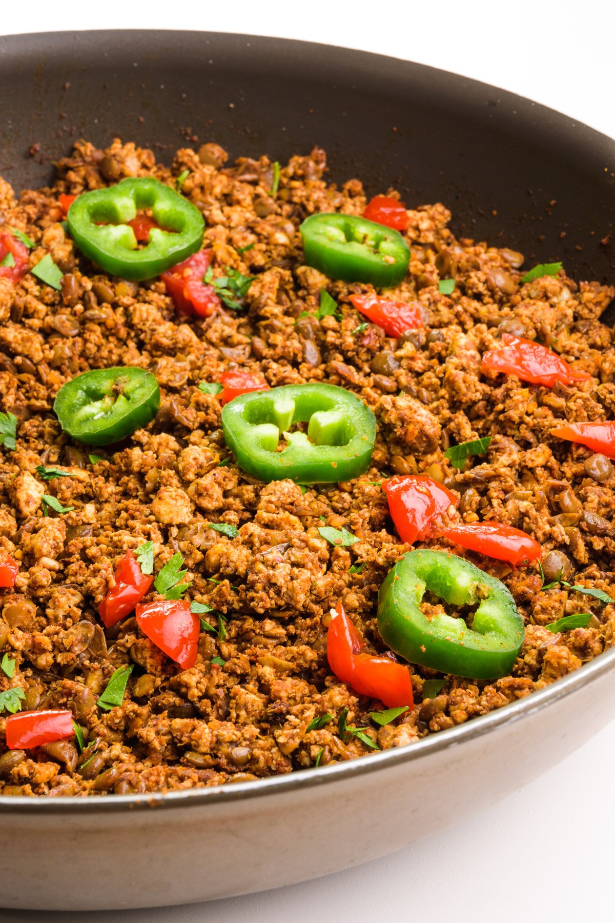 Vegan Chorizo with Lentils and Brown Rice