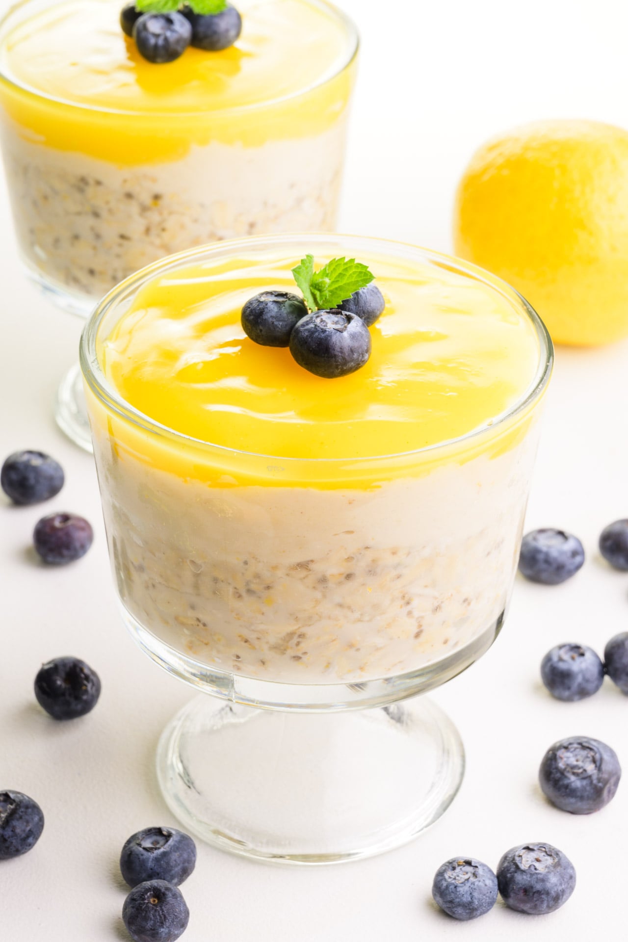 Delicious Lemon Overnight Oats with easy Lemon Curd Topping - Namely Marly