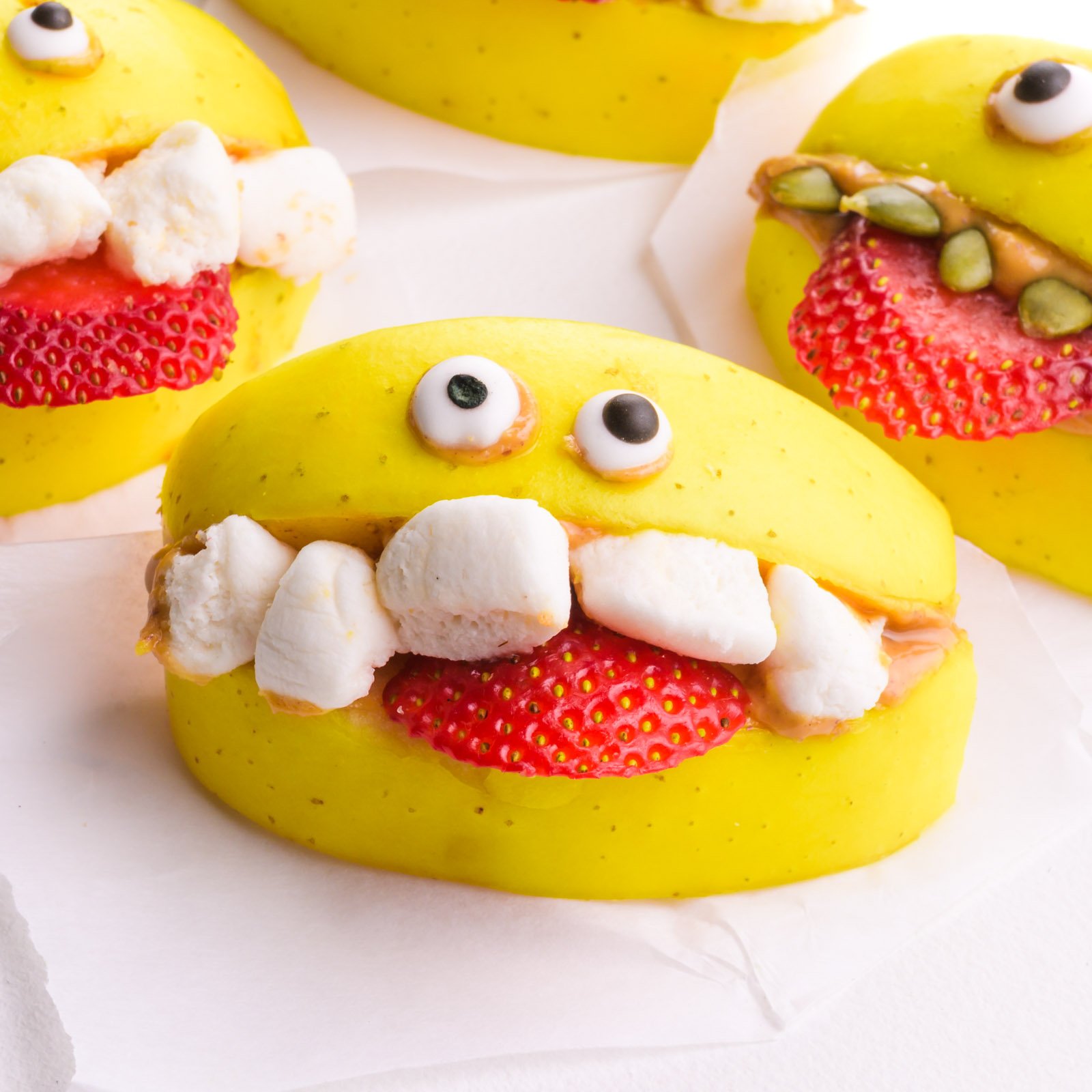 Spooky Apple Monsters: A Fun & Healthy Halloween Snack - Namely Marly